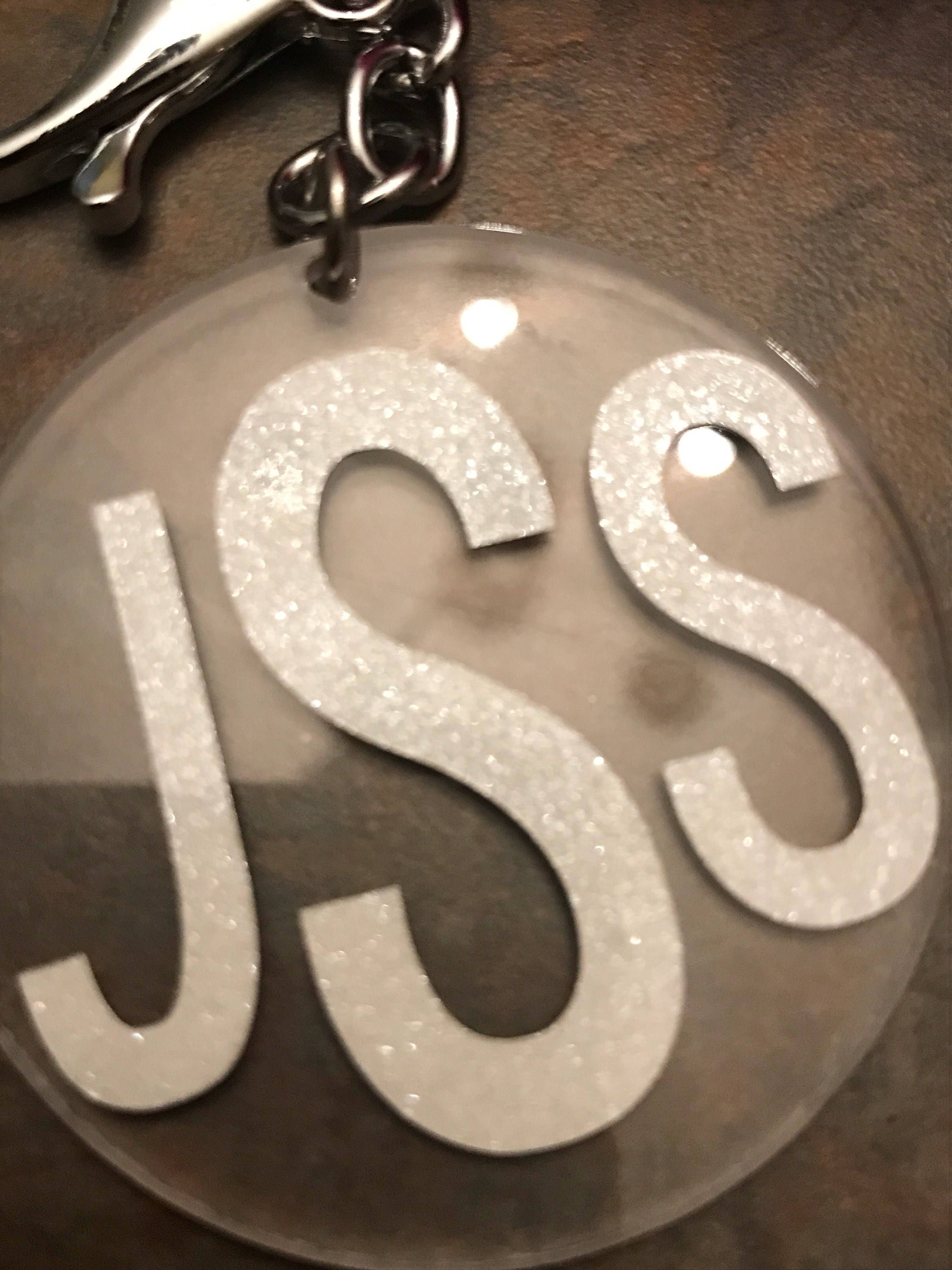 Puff Keychain With Monogram or Custom Text - Etsy