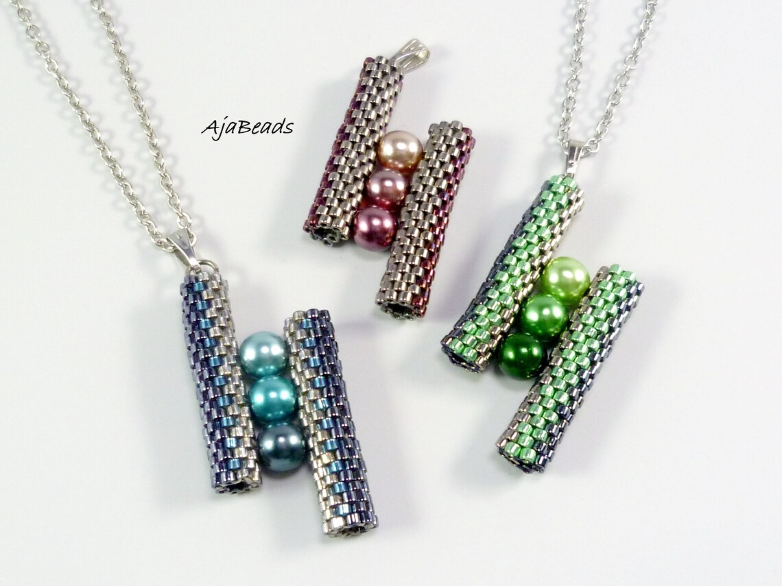 Beading Tutorial - Ladder - Beaded Pendant + Earrings - Etsy