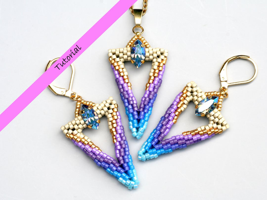 Beading Tutorial - Triangle With an Embedded Navette - Pendant/earrings ...