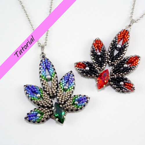 Beading Tutorial Sun Beaded Pendant With a Rivoli - Etsy