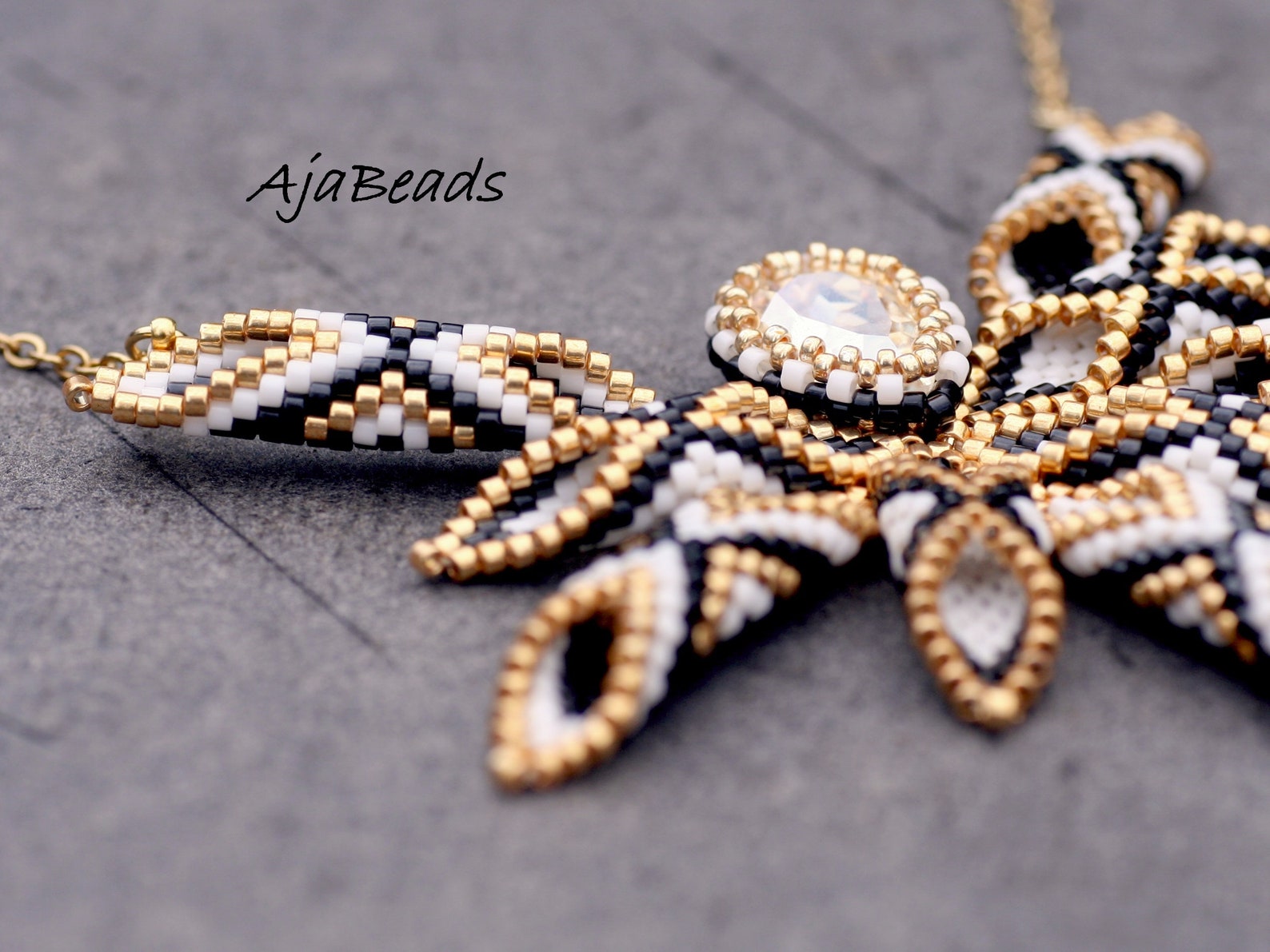 Beading Tutorial - Pterula - Beaded Necklace With a Drop - Etsy