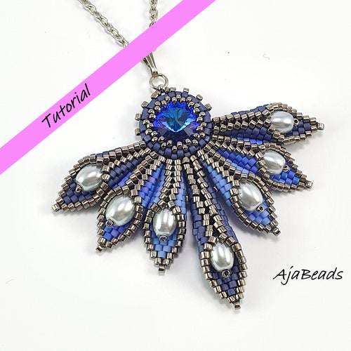 Tutorial Indah Pendant Beading Tutorial Beaded Pendant | Etsy
