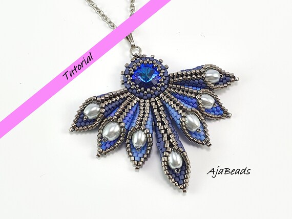 Beading Tutorial Olivia Beaded Pendant With Rivoli - Etsy