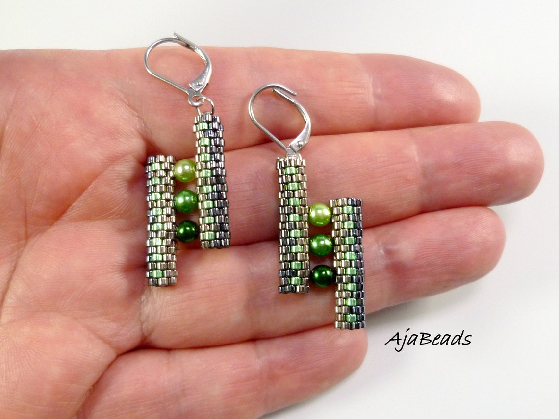Beading Tutorial - Ladder - Beaded Pendant + Earrings - Etsy