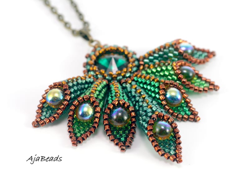 Beading Tutorial Olivia Beaded Pendant With Rivoli - Etsy