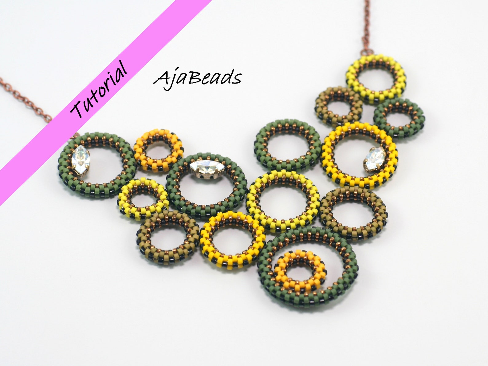 Beading Tutorial Bubbles Beaded Necklace With Navettes - Etsy