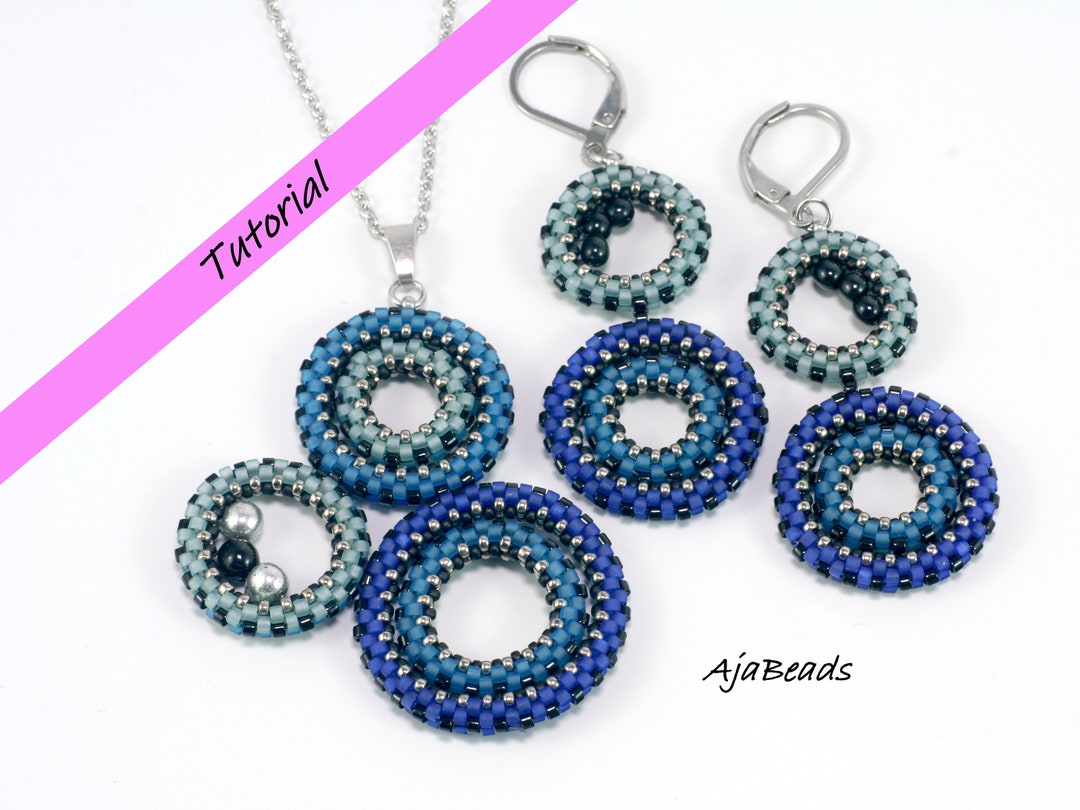 Beading Tutorial - Nested Circles - Pendant + Earrings - Etsy