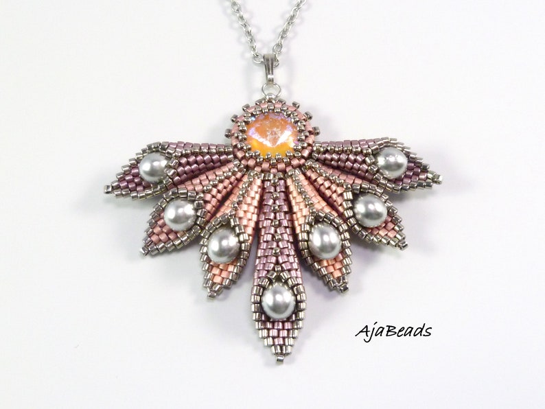 Beading Tutorial Olivia Beaded Pendant With Rivoli - Etsy