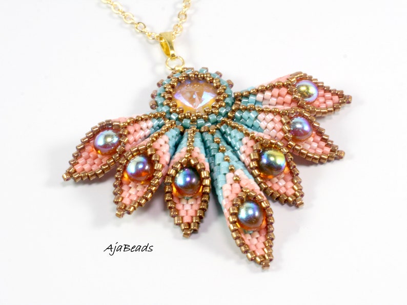 Beading Tutorial Olivia Beaded Pendant With Rivoli - Etsy