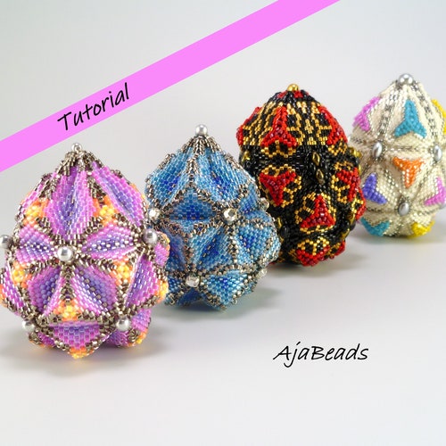 Spring Flower Beaded Easter Egg Pattern Beading Tutorial in - Etsy