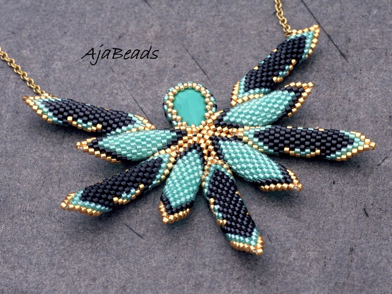Beading Tutorial - Pterula - Beaded Necklace With a Drop - Etsy