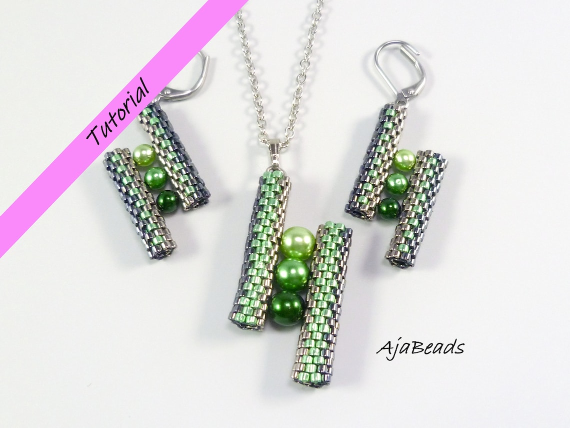 Beading Tutorial - Ladder - Beaded Pendant + Earrings - Etsy