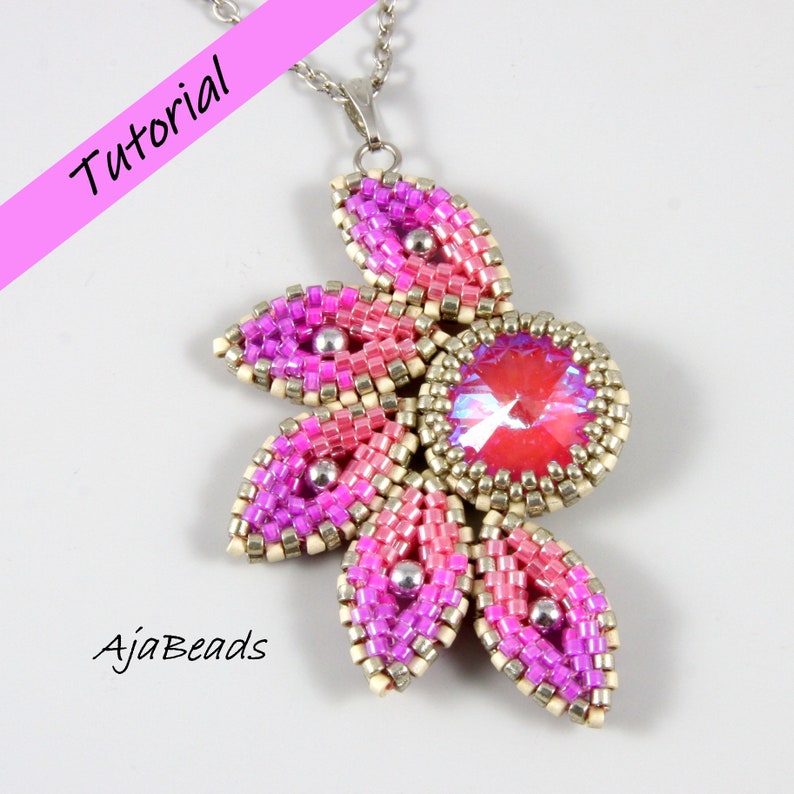 Beading Tutorial Sun Beaded Pendant With a Rivoli - Etsy