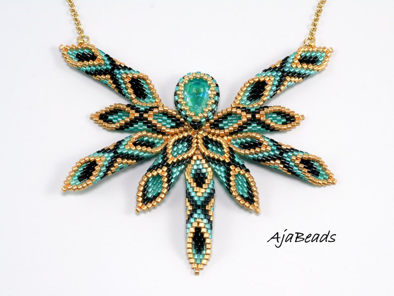 Pterula Necklace - Turquoise-black-gold - a Kit WITHOUT Instructions - Etsy