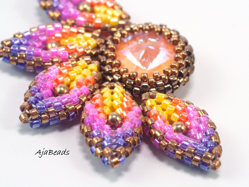 Sun Beaded Pendant With Swarovski Rainbow - Etsy