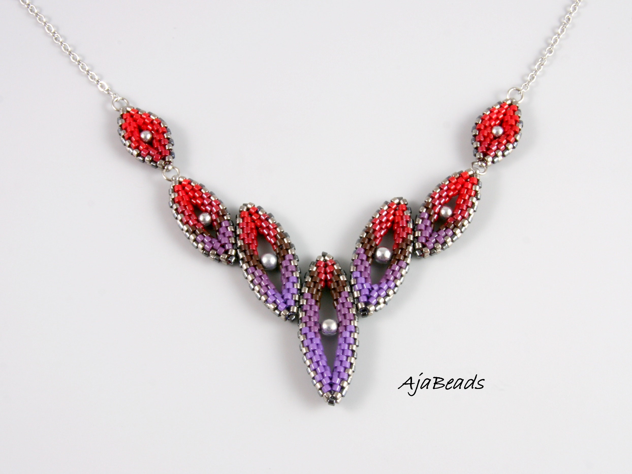 Vicky Necklace - Red-purple - Etsy