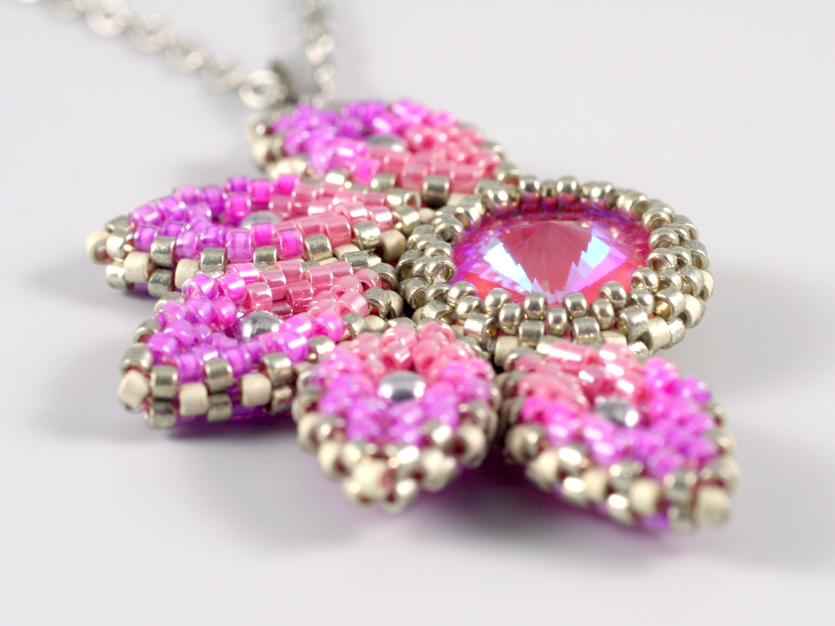 Beading Tutorial Sun Beaded Pendant With a Rivoli Incl. - Etsy