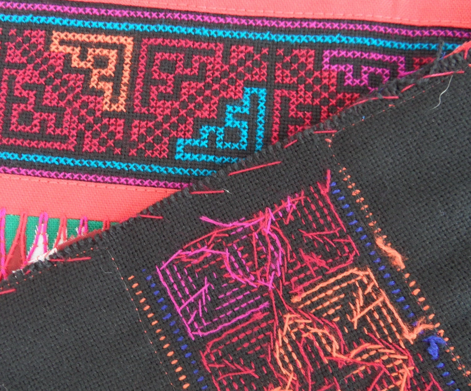 SALE Medium Ethnic Hand Embroidery Fabric Karen and Hmong - Etsy