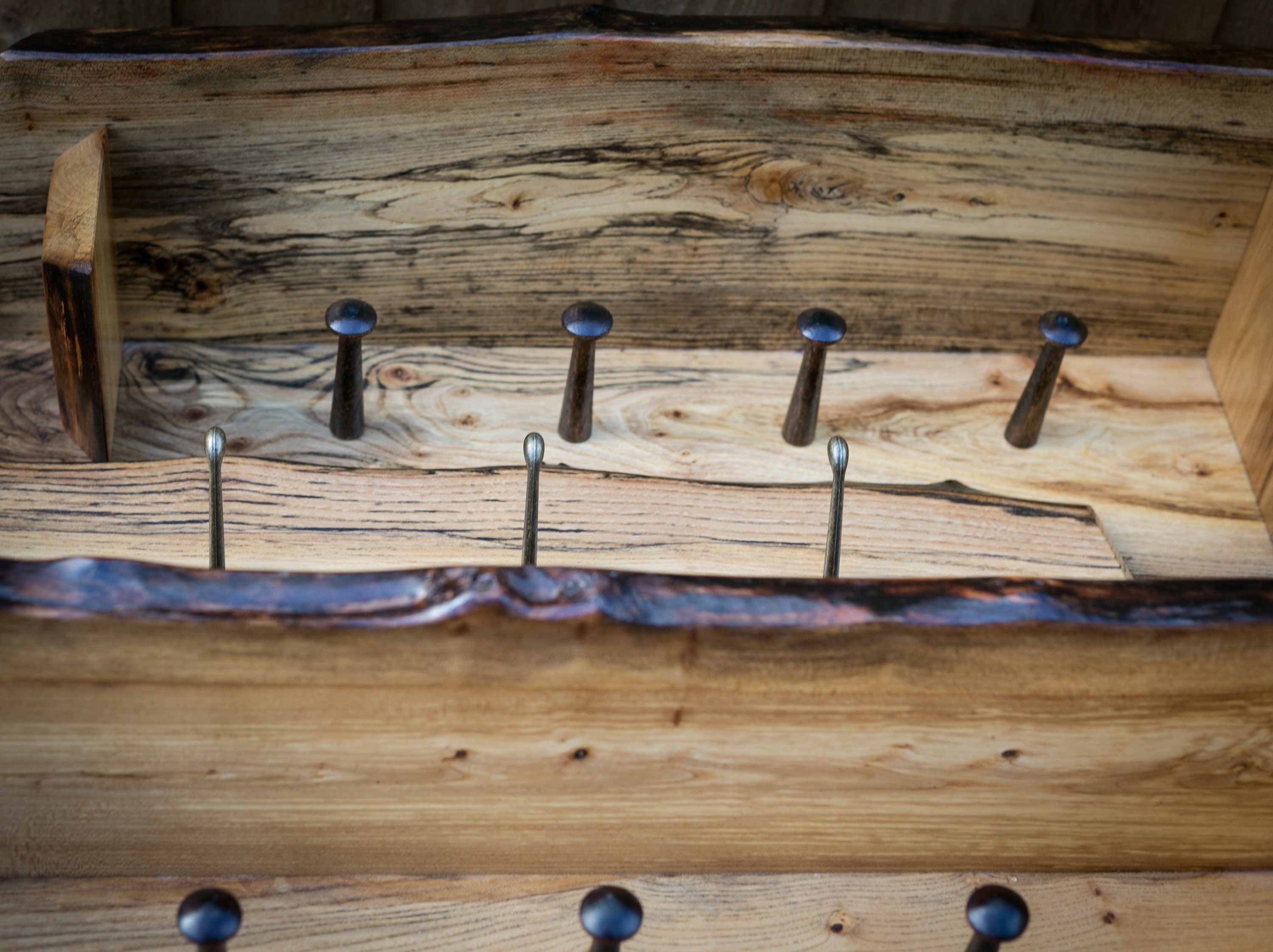 Live Edge English Elm Peg Board and Shelf - Etsy