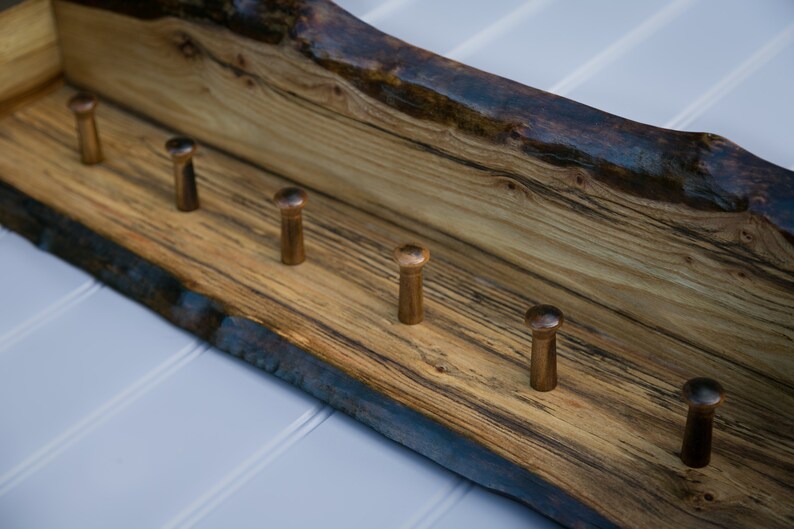 Live Edge English Elm Peg Board and Shelf - Etsy
