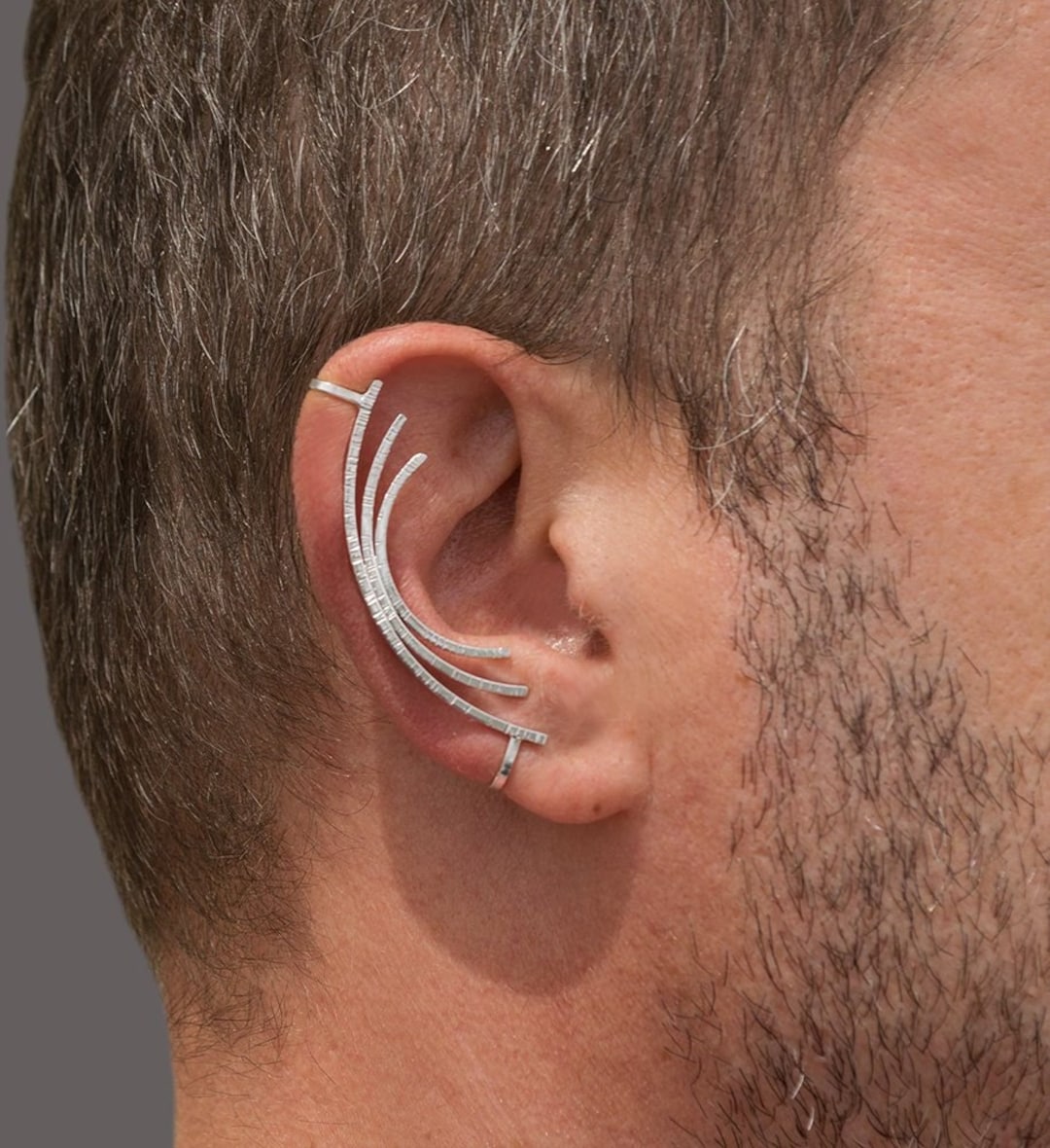 Sterling Silver Men's Ear Cuff: Handmade Non Pierced Jewelry - Etsy