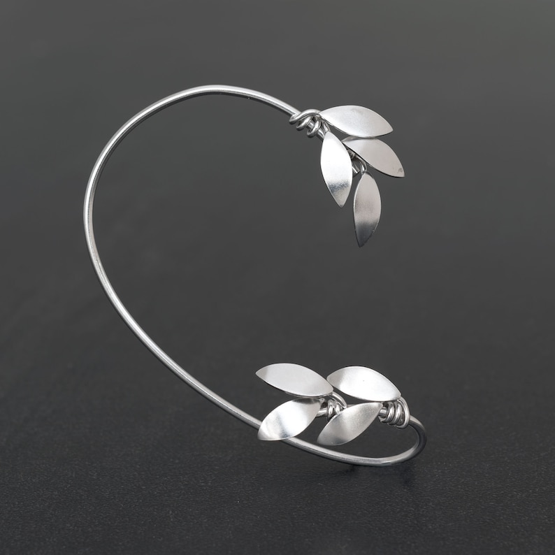 Sterling Silver Ear Cuff: No Piercing Olive Branch Elf Ear Wrap - Etsy