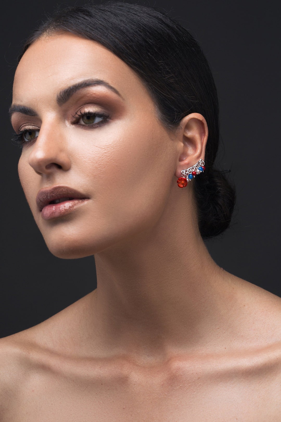 Sterling Silver Earring Pins Bohemian Earrings Ear Climber Earrings ...