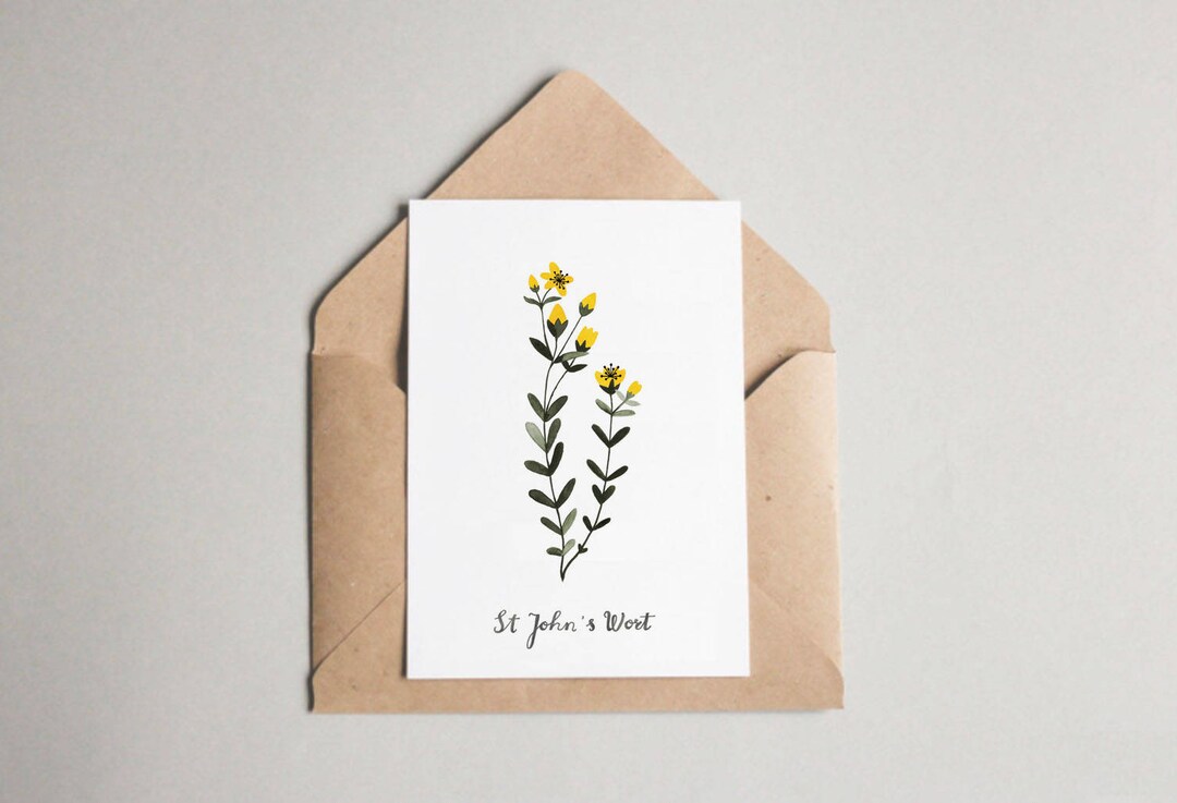 St John's Wort Folded Card - Etsy