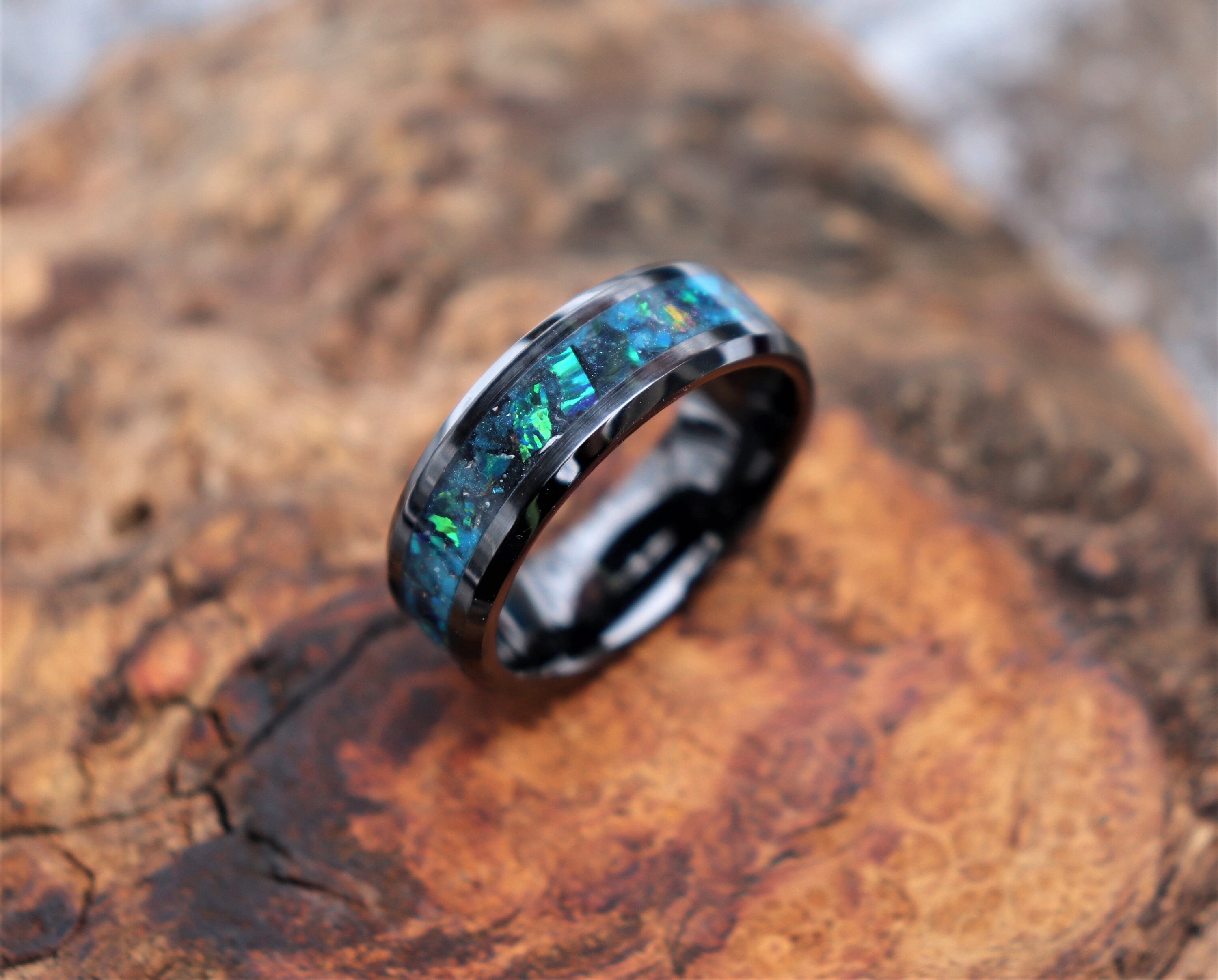 BLUE MIDNIGHT FOREST Meteorite Emerald Opal Stone Inlay - Etsy