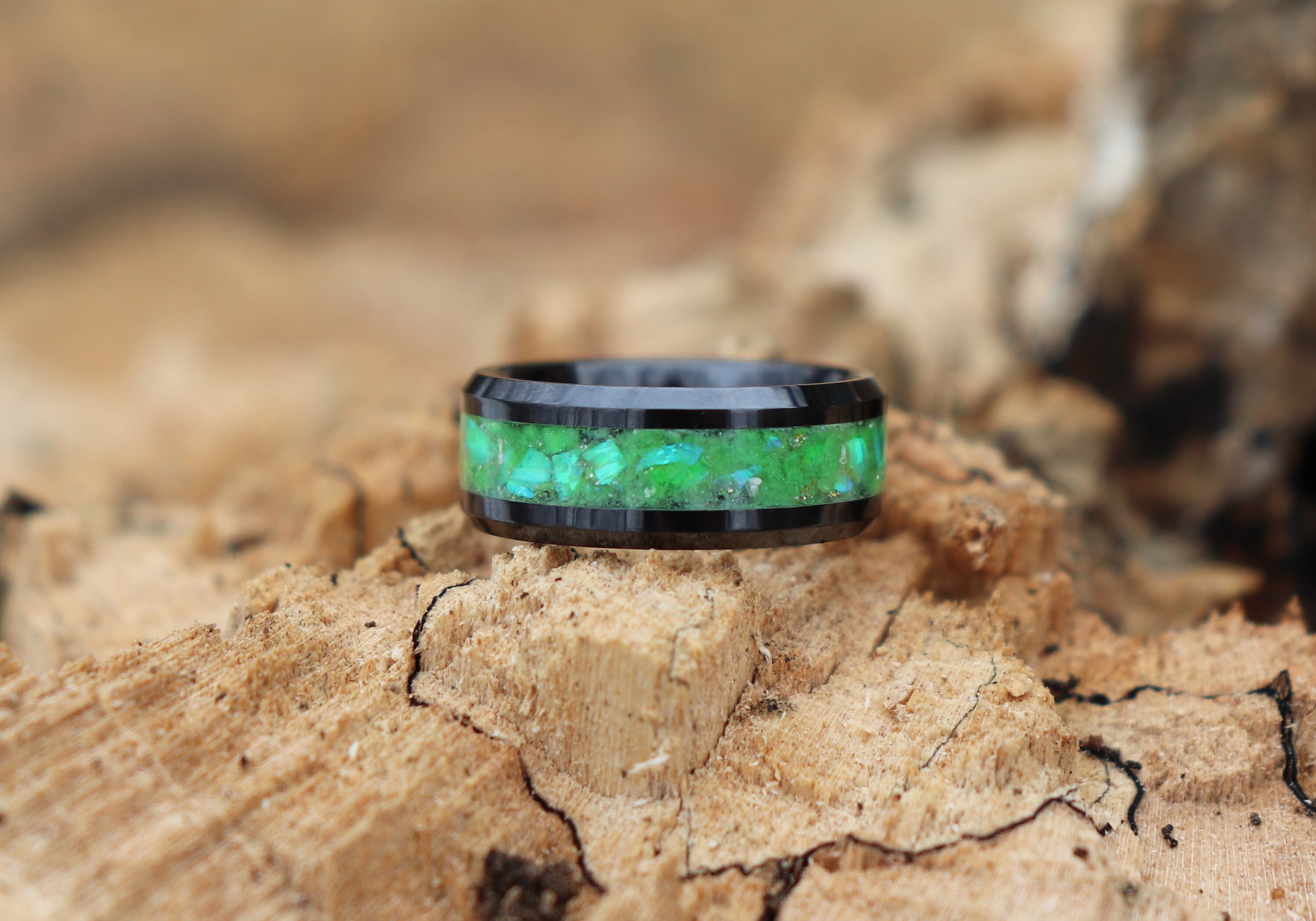RADIOACTIVE GREEN Opal Stone Inlay Black Ceramic Green - Etsy UK