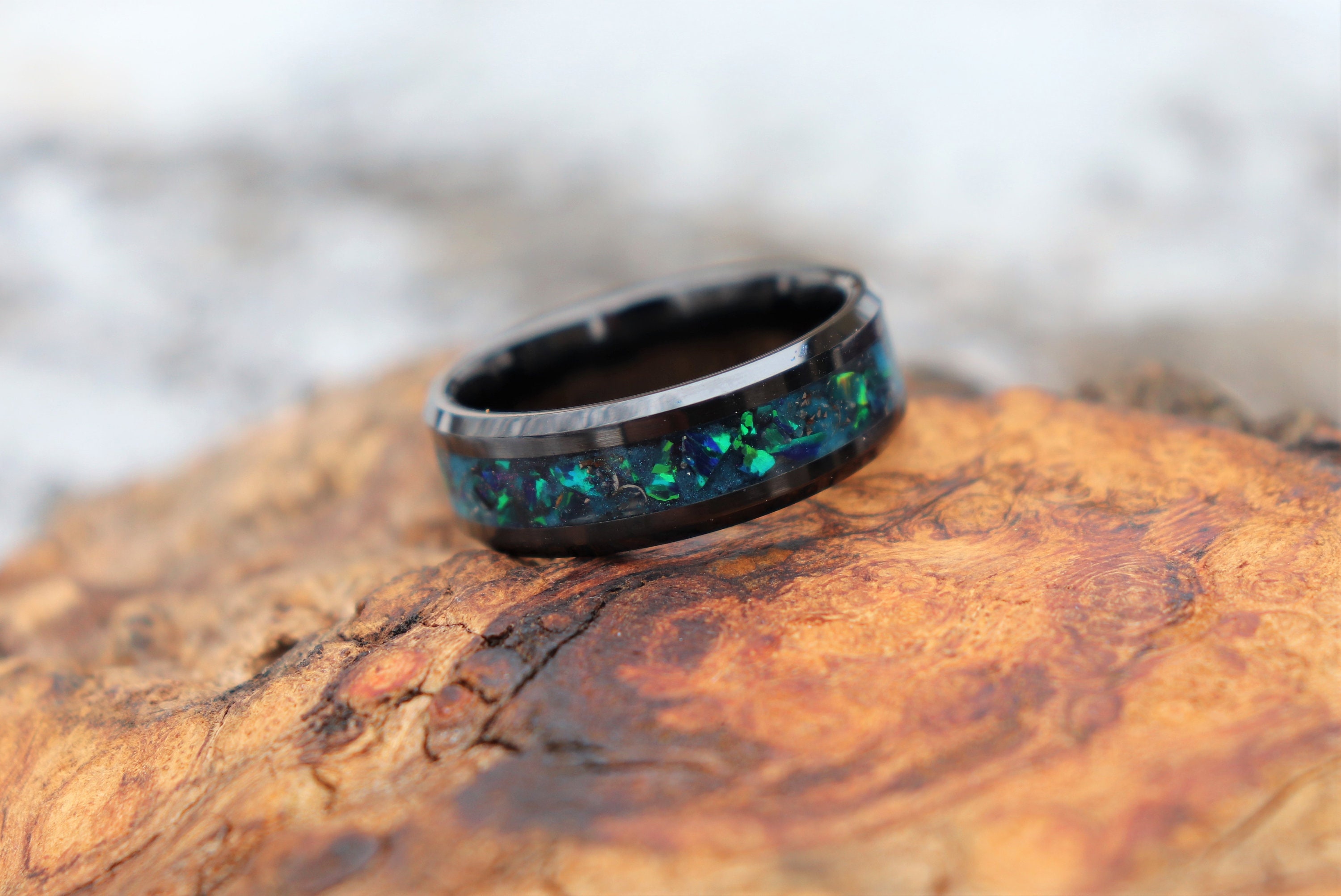 BLUE MIDNIGHT FOREST Meteorite Emerald Opal Stone Inlay - Etsy