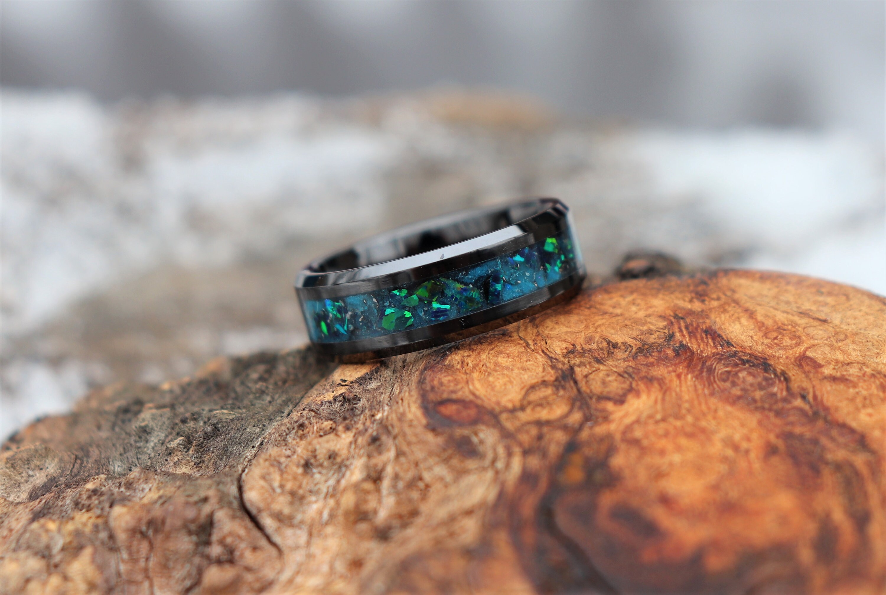 BLUE MIDNIGHT FOREST Meteorite Emerald Opal Stone Inlay - Etsy