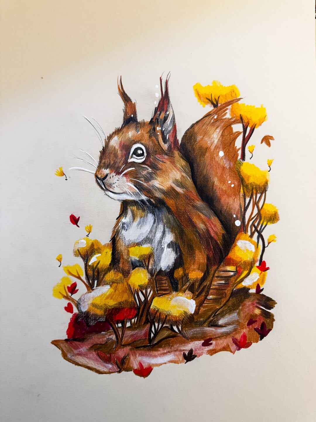 Golden Squirrel Original Artwork - Etsy