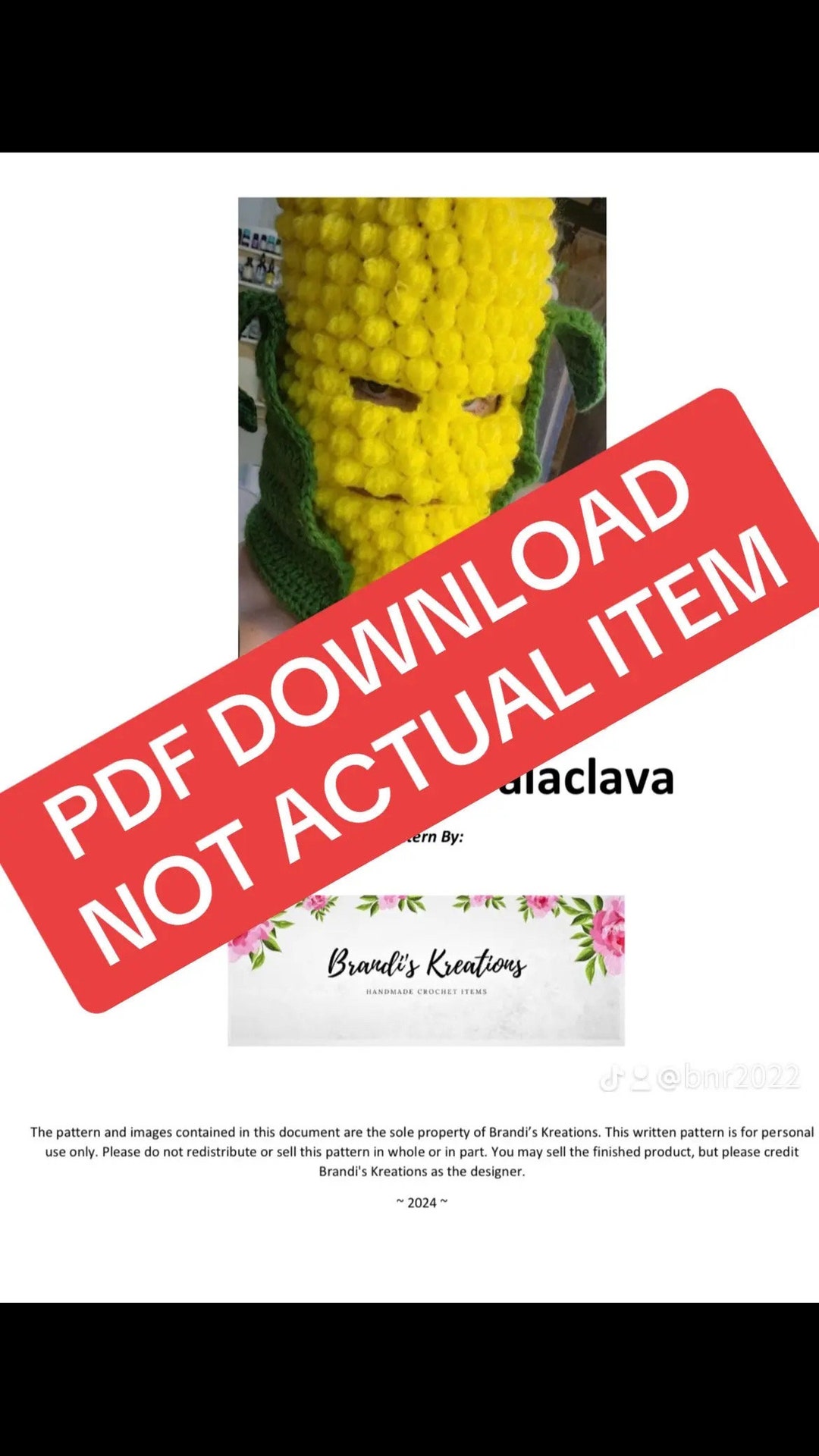 Crochet Corn Balaclava PDF DIGITAL DOWNLOAD Pattern - Etsy