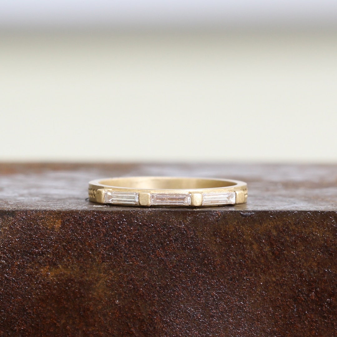Unique Baguette Diamond Engagement Ring - Etsy