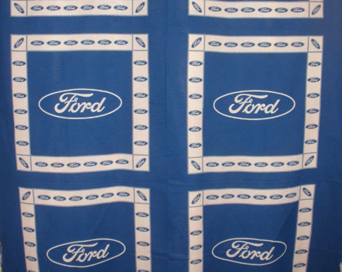 Ford Logo Fabric Quilt Blocks Pillow Panels Blue and White - Etsy