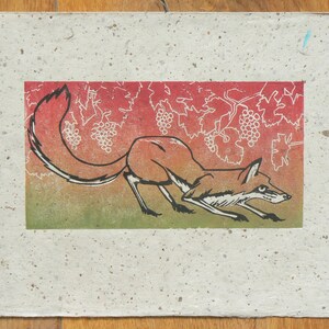 Fox Linocut Print - Etsy