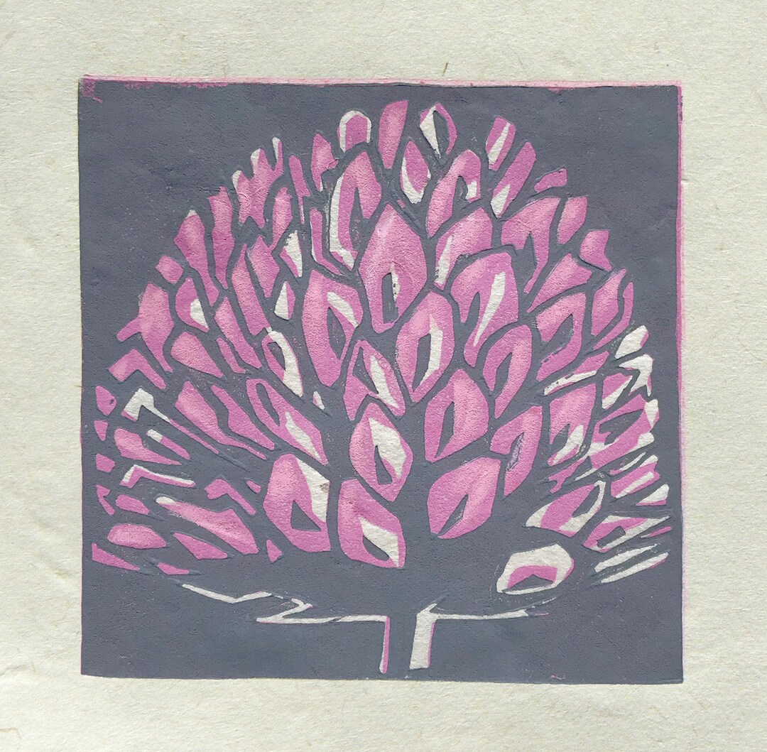 Red Clover Mini Linocut Print - Etsy