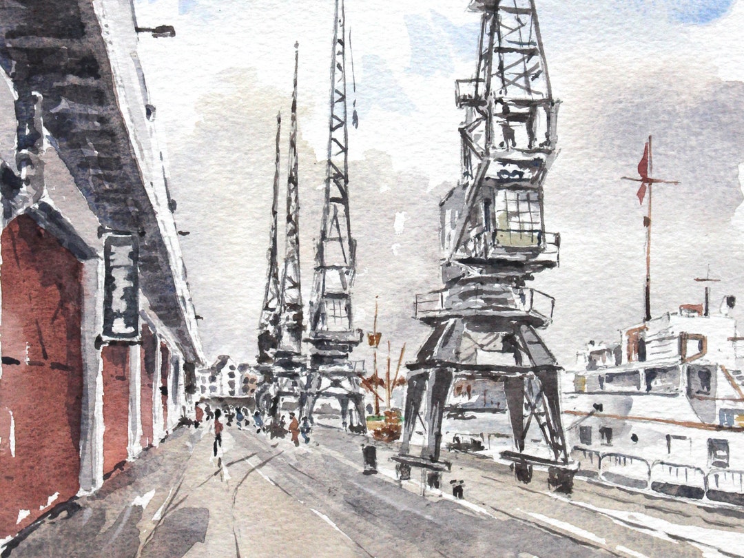 Bristol Cranes - Limited Edition Watercolour Print | Bristol Landscape ...