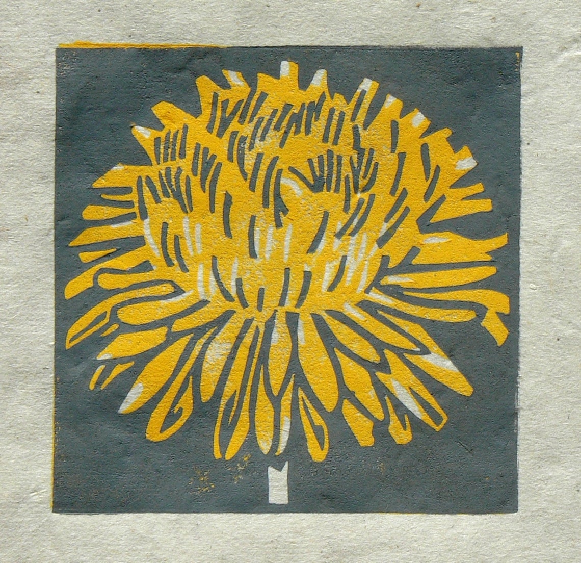 Dandelion Mini Linocut Print - Etsy
