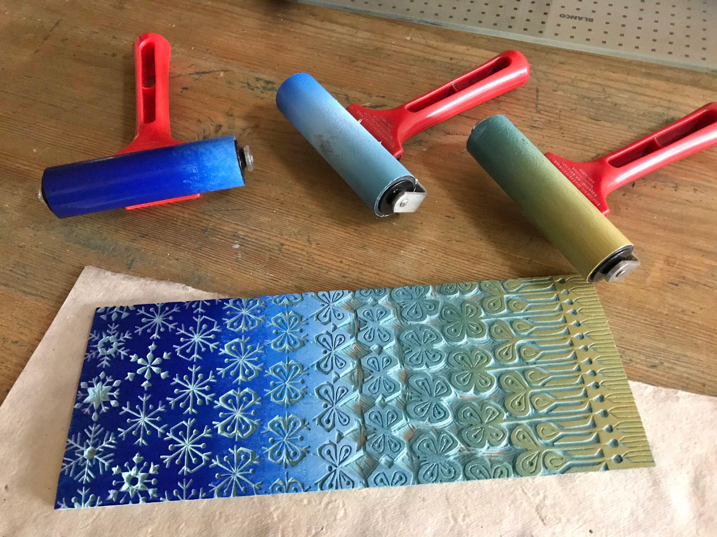 Snowflakes & Butterflies Linocut Print | Etsy