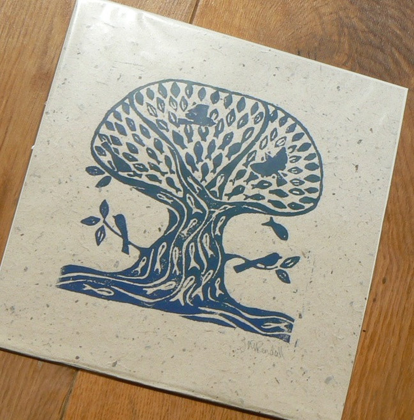 Sea Tree Linocut Print | Etsy