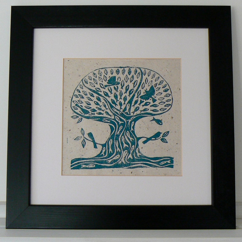 Sea Tree Linocut Print - Etsy UK