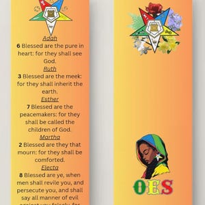 OES Eastern Star Beatitudes Bookmark - Etsy