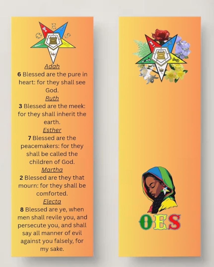 OES Eastern Star Beatitudes Bookmark - Etsy