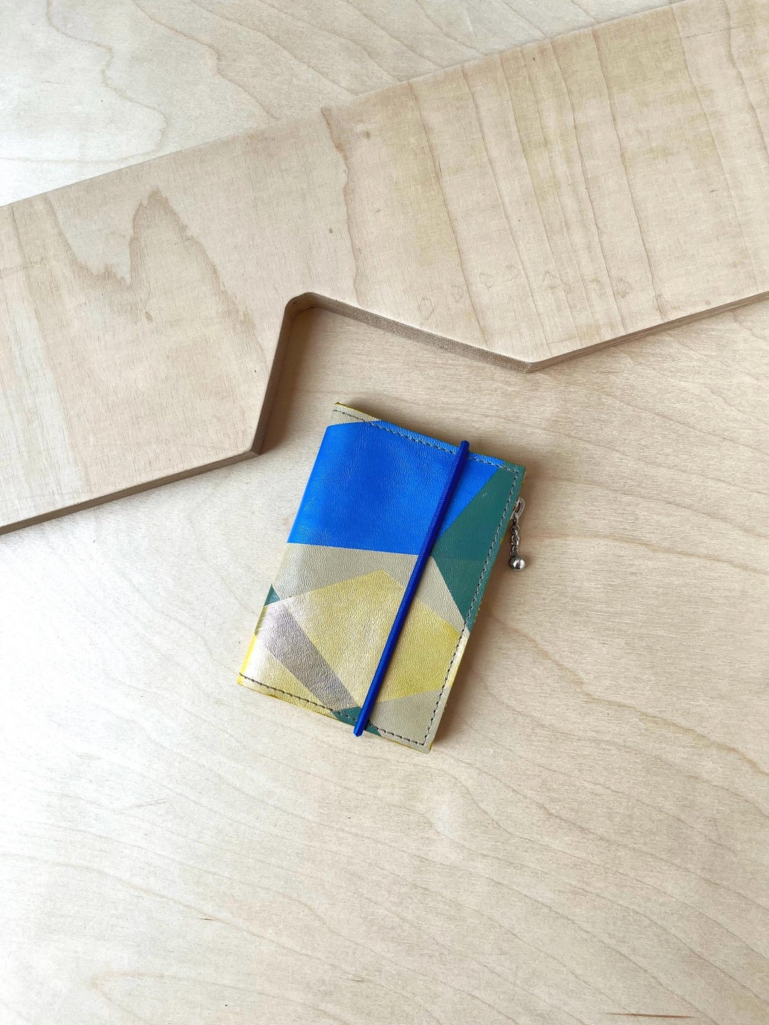 LIMITED EDITION / Mini Leather Wallet With Colour Block Pattern ...