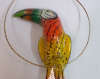 Medium Parrot on a Hanging Wire Frame, Hand Made, Hand Painted ...