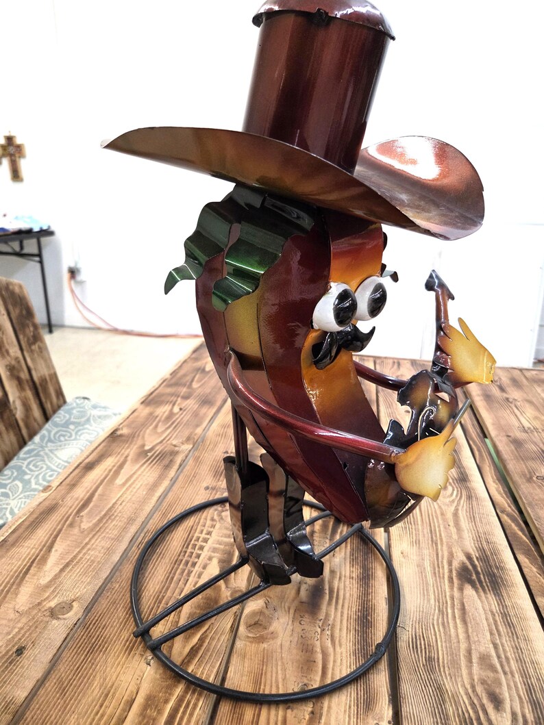 Handmade Southwestern Fiddle‑playing Señor Pepper • 20” Tall Artisan ...