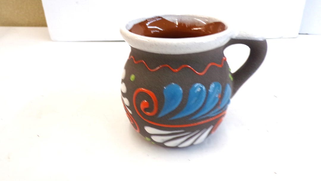 Handmade Mexican Pottery Mug – Vibrant Folk Art Ceramic Coffee Cup ...