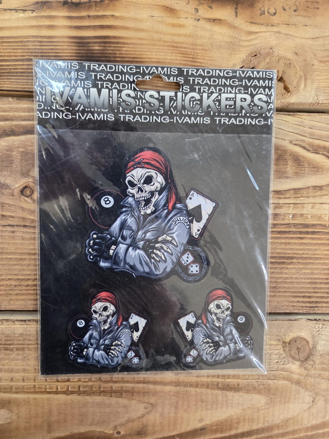 Trio of Biker, 8 Ball, Dice Dude Decals• Motorcycle Helmet Auto Truck ...
